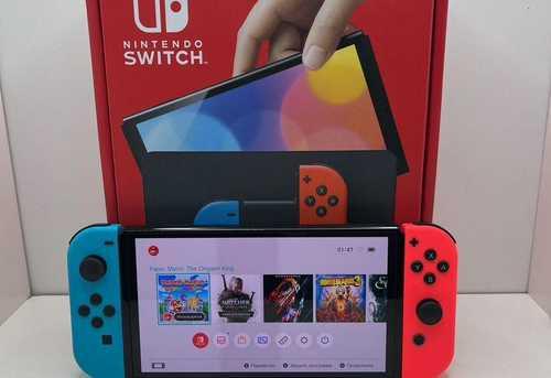 Nintendo switch oled прошитая чип + 256 gb + игры