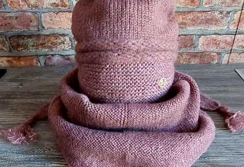 Зимний комплект шапка и шарф женский