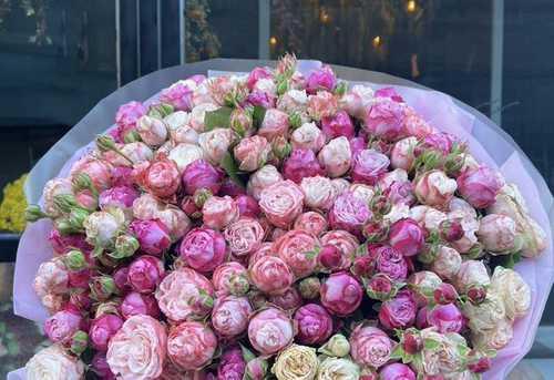 Цветы букеты пионы пионовидные розы доставка