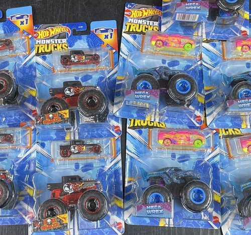 Hot wheels monster trucks + машинка