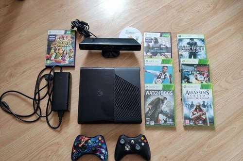 Xbox 360Е 500гб + Kinect + Игры 2 Геймпада