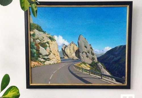 Картина маслом "Дорога во французских Альпах"