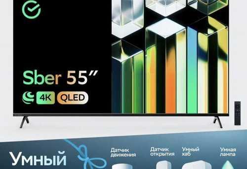 Телевизор sber sdx 55uq5230t +умный дом