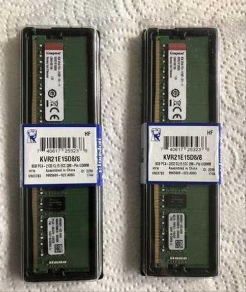 Память DDR4 Kingston KVR21E15D8/8, новая