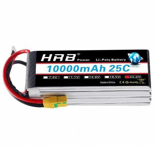 Аккумулятор HRB 6S 10000 mAh 25C XT60. Цена с НДС