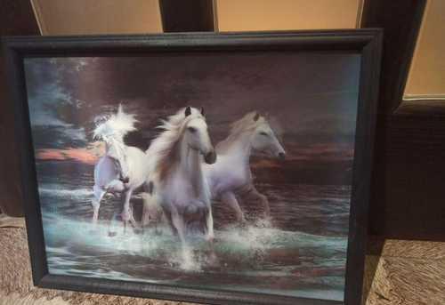 Картина голографическая лошади 3Д