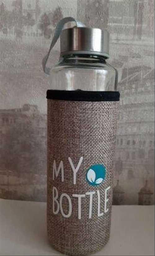 Бутылка для воды стеклянная 0.5