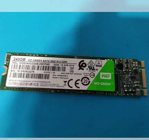 SSD Western Digital WD Green 240 гб бу Оригинал