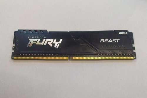 Оперативная Kingston fury Beast 8 гб DDR4 2666MHZ