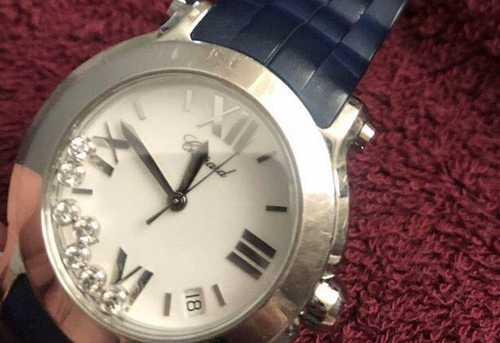 Chopard часы Happy Sport с бриллиантами и сапфиром