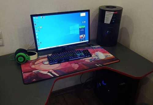 Игровой компьютер с монитором, клавой, столом,стул