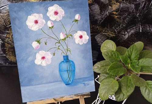 Картина маслом натюрморт с цветами "Букет"