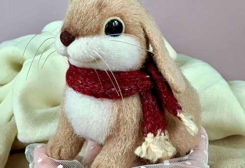 Кролик ручной, реалистичная валяная игрушка