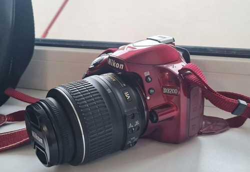 Фотоаппарат Nikon D3200 Kit 18-55mm, красный