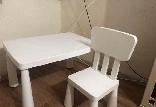 Детский стол и стул IKEA маммут