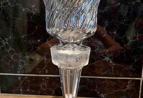 Хрустальная ваза кубок в виде факела