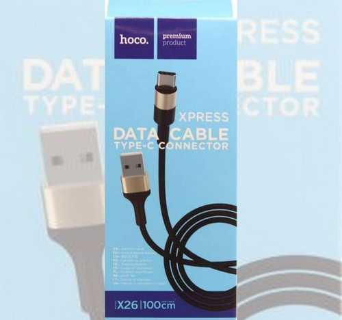 USB Кабель Type-C hoco X26, 2A, 1м. Черный