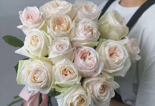 Букет из 15 пионовидных роз White O'Hara