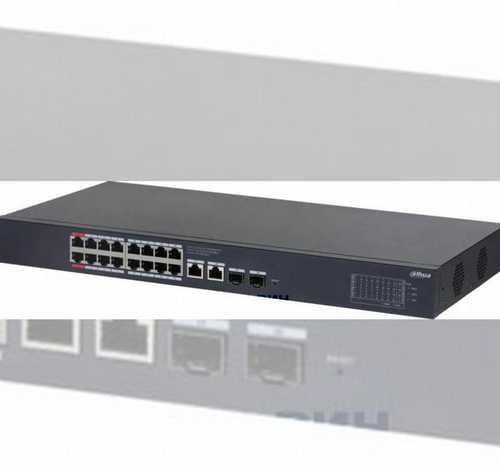 Dahua DH-CS4220-16GT-240 (L2) 16x100Мбит/с 2x1Гбит/с 2xКомбо(1000base-T/SFP) 16PoE 265W управляемый