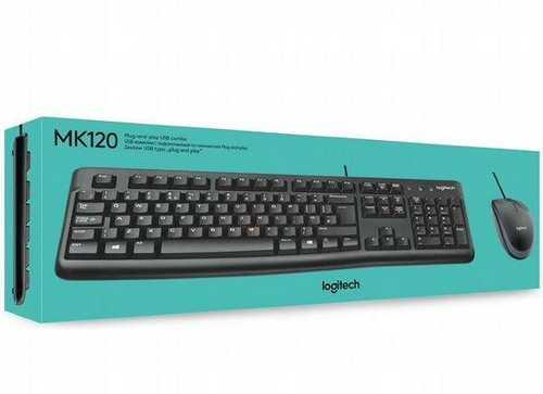 Комплект Logitech Desktop MK120 Black (Кл-ра, USB+