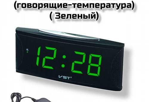 Часы настольные (говорящие) (зеленый)(719T2 )