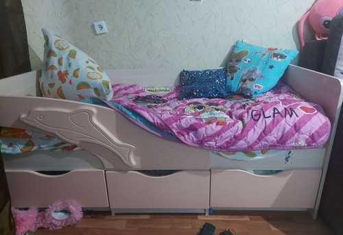 Детская кровать с матрасом бу
