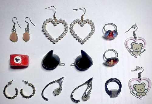 Серьги кольца бижутерия t2k shein