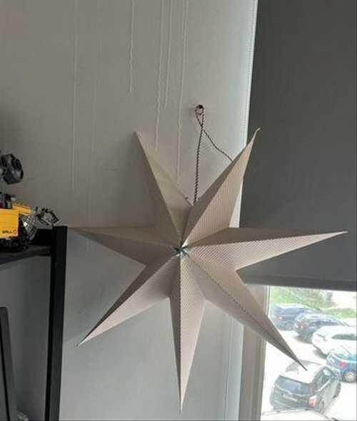 Звезда IKEA со шнуром и лампочкой (строла)