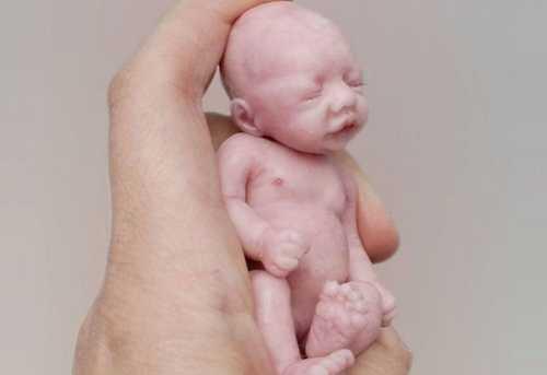 Силиконовая кукла младенец пупсик мини реборн 8 см