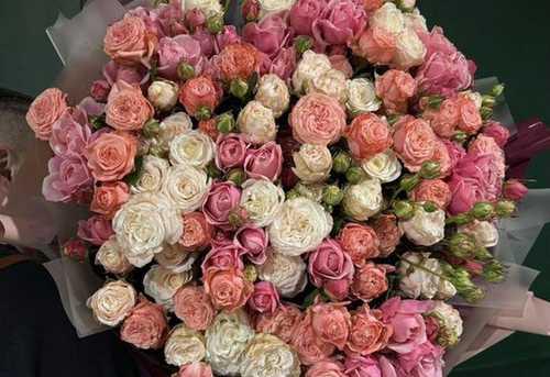 Розы Пионовидные Кустовые розы Цветы Букеты