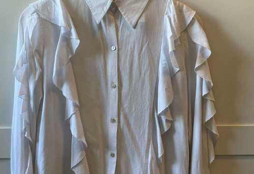 Блузка рубашка белая Massimo Dutti