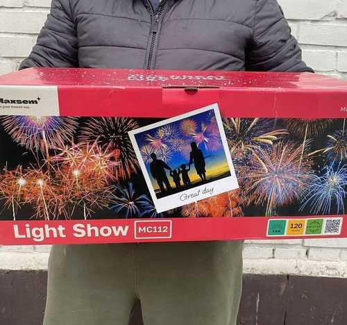 Салют фейерверк Light show 120 залпов 0,8-1,2 дюйм