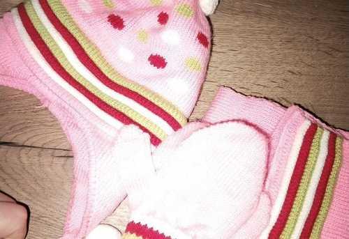 Набор детский Шапка шарф варежки