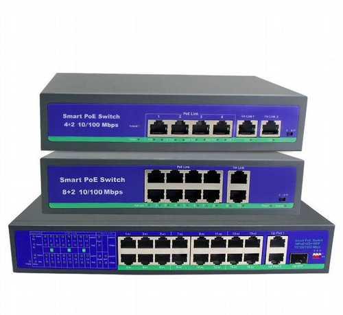 PoE switch коммутатор Гигабитный 8+2 портовый F082