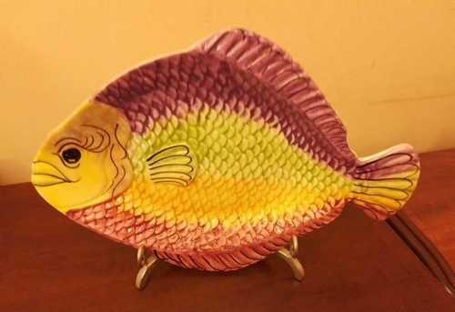 Блюдо - Рыба. Керамика Беналмадены Испания Раритет