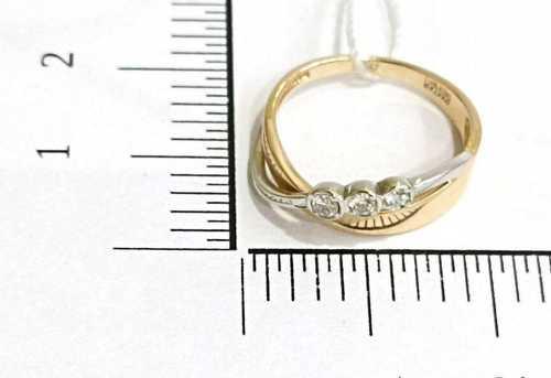Золотое кольцо с бриллиантом 16 размер