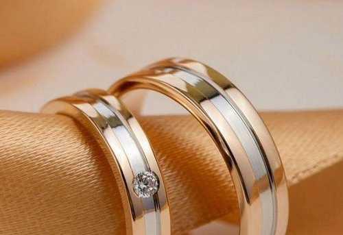 Обручальные кольца с одим бриллиантом