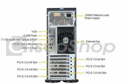 Платформа Supermicro 4U SYS-7049A-T, до двух проце