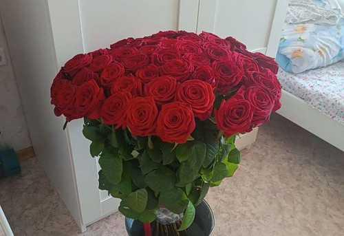 Букет красных роз (51 шт., 90 см.)