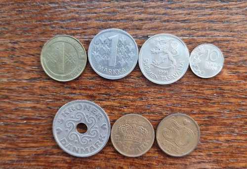Монеты. Финляндия. Дания