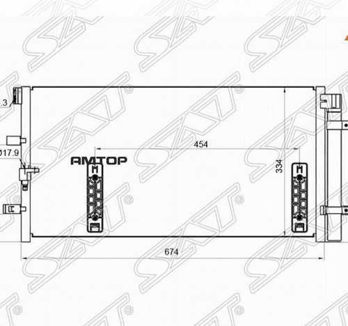 SAT ST-AU27-394-0 Радиатор кондиционера Audi A4 08