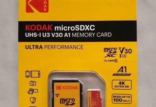 Карта памяти kodak Micro SD microsdxc 64гб