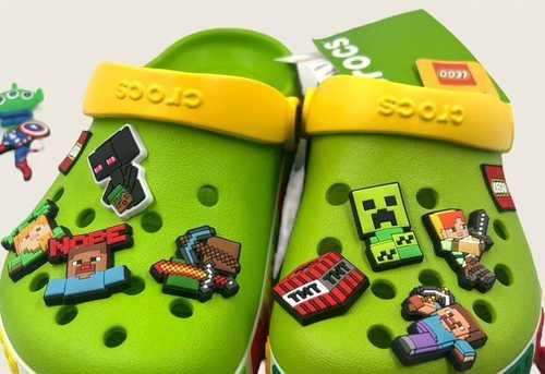Сабо Crocs Lego детские Салатовые 26-36