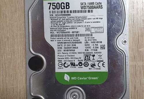 Жесткий диск на запчасти WD Green 750gb