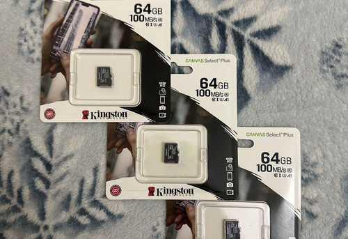 Карта памяти Kingston 64Gb MicroSD Новая