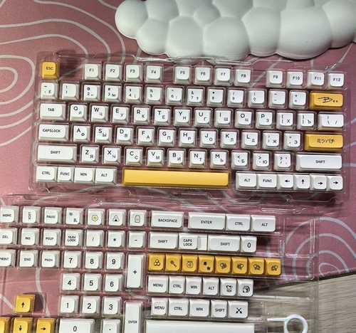 Кейкапы белые pbt xda с кириллицей