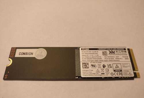 SSD PCIe nvme Gen4x4, 512 гб M.2 ymtc PC300