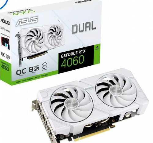 Видеокарта RTX4060 8GB asus dual EVO white OC dual-RTX4060-O8G-white