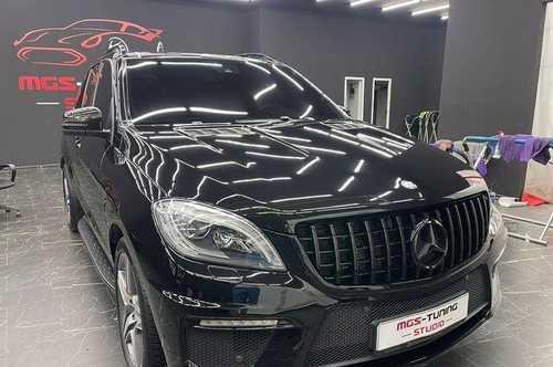 Решетка GT черная + шильдики V8 Мерседес ML W166
