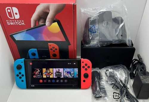 Nintendo switch oled + 512gb + 40 игр + чип